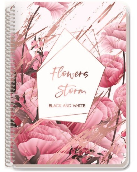 Ученическа тетрадка със спирала - Flowers Storm - - store.bg