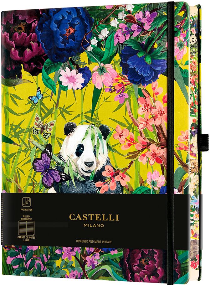 Луксозен тефтер с ластик Castelli Eden Panda - store.bg