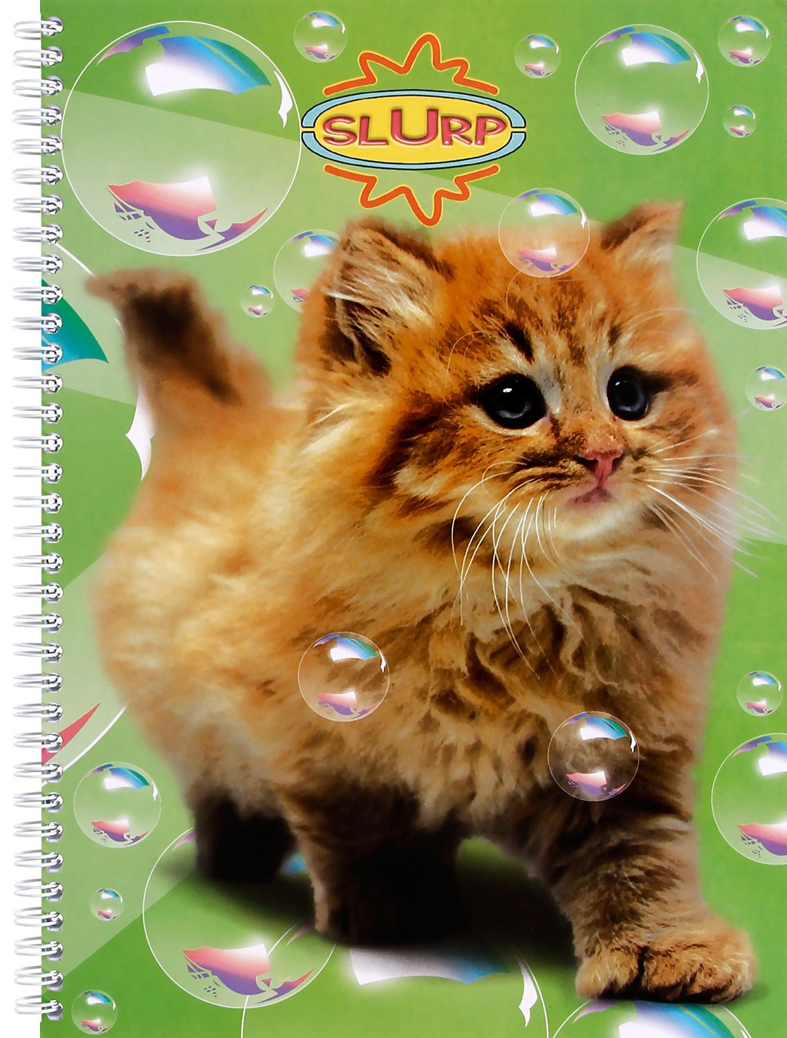 Ученическа тетрадка със спирала Slurp - Cat green - - store.bg