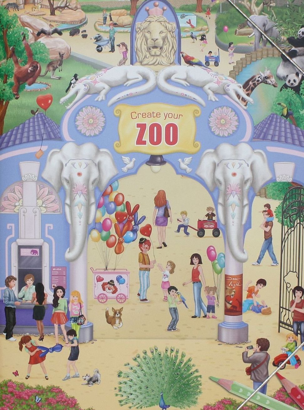 Книжка със стикери: Create your Zoo - детска книга - store.bg