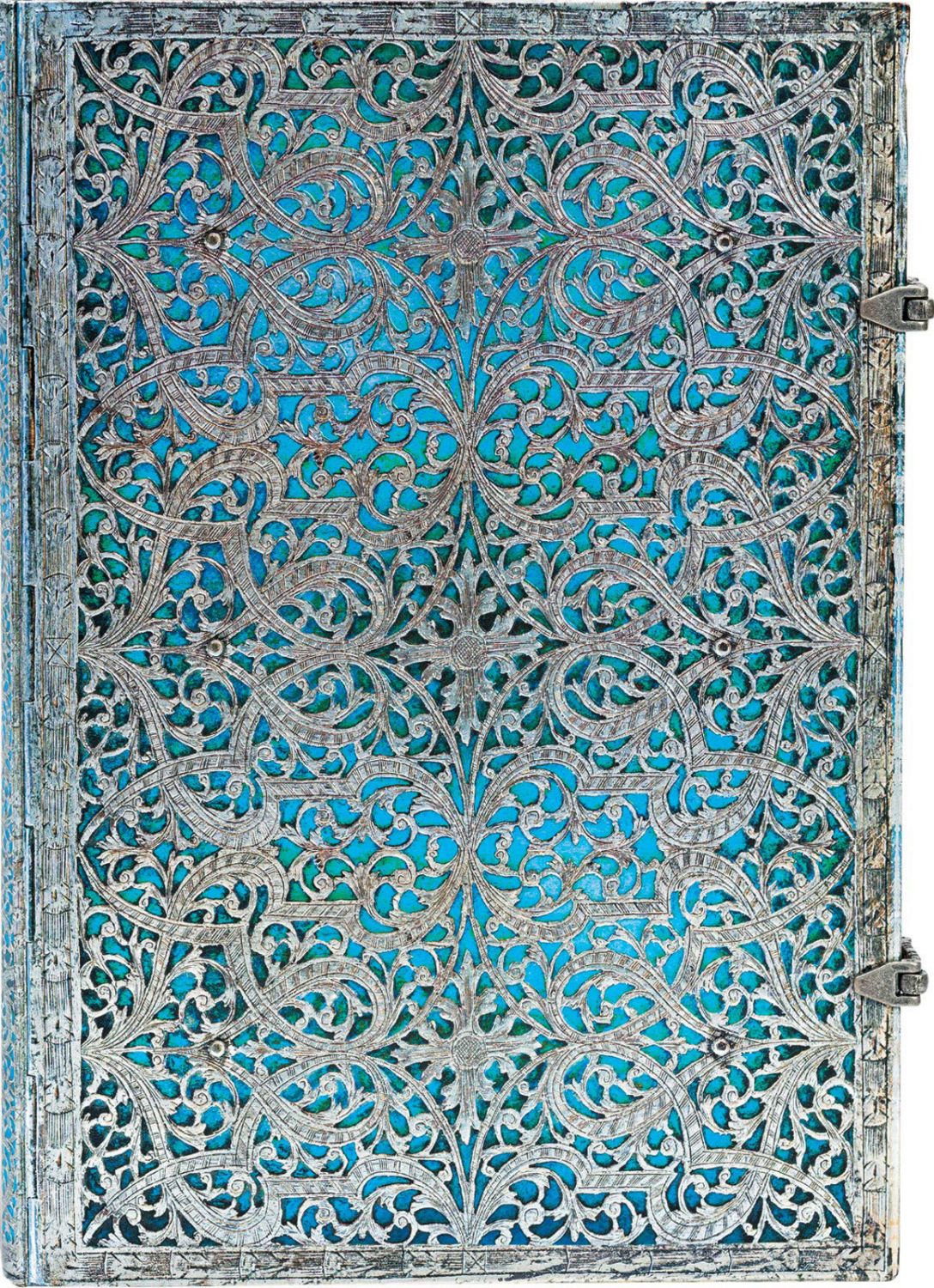Тефтер с твърда корица Silver Filigree Maya Blue Paperblanks - store.bg