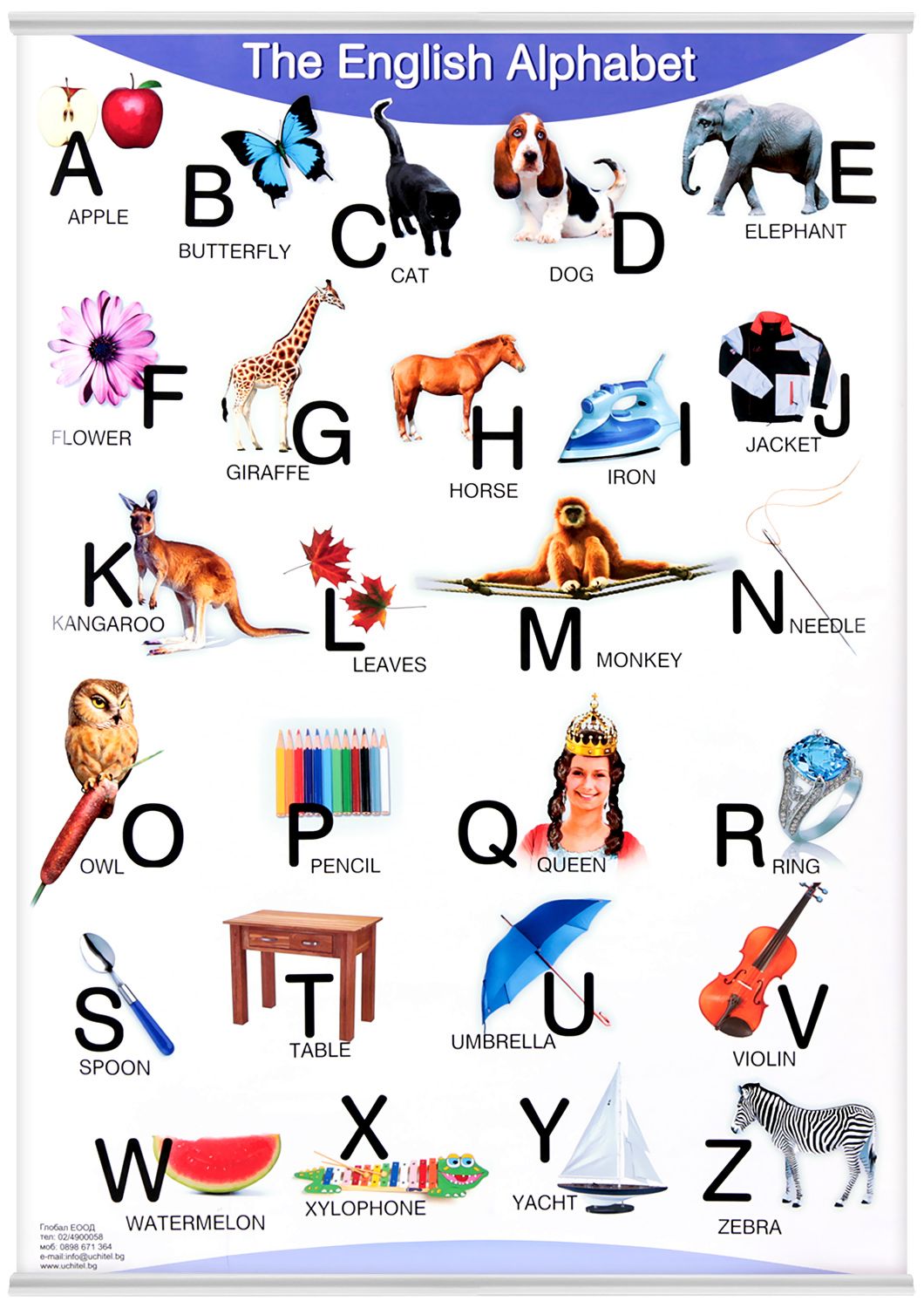 Стенно учебно табло: The English Alphabet - store.bg