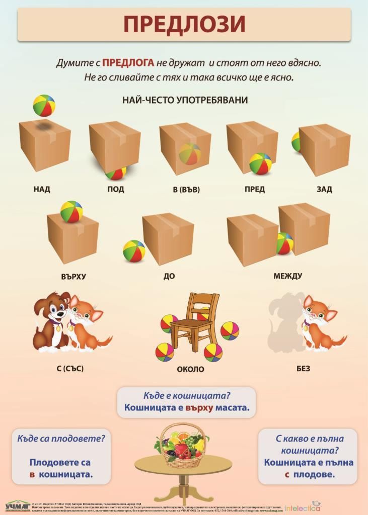 Учебно табло: Предлози - store.bg