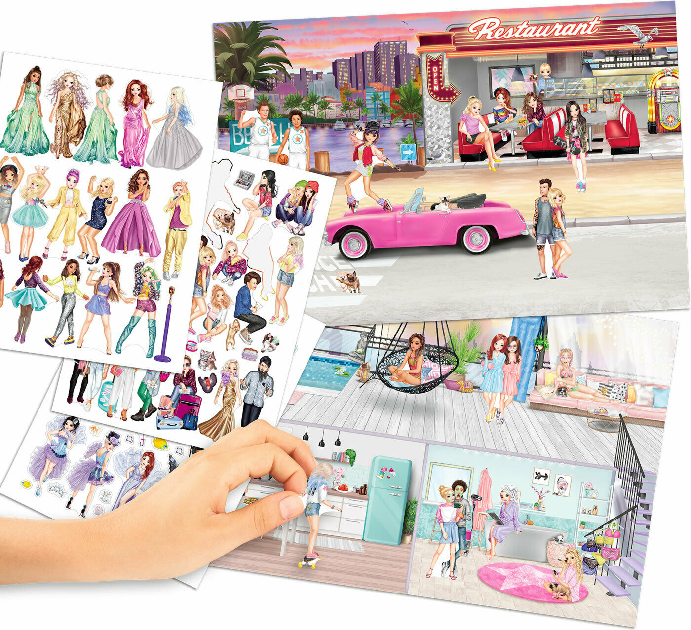 Топ модел: Stickerworld - книжка със стикери - детска книга - store.bg