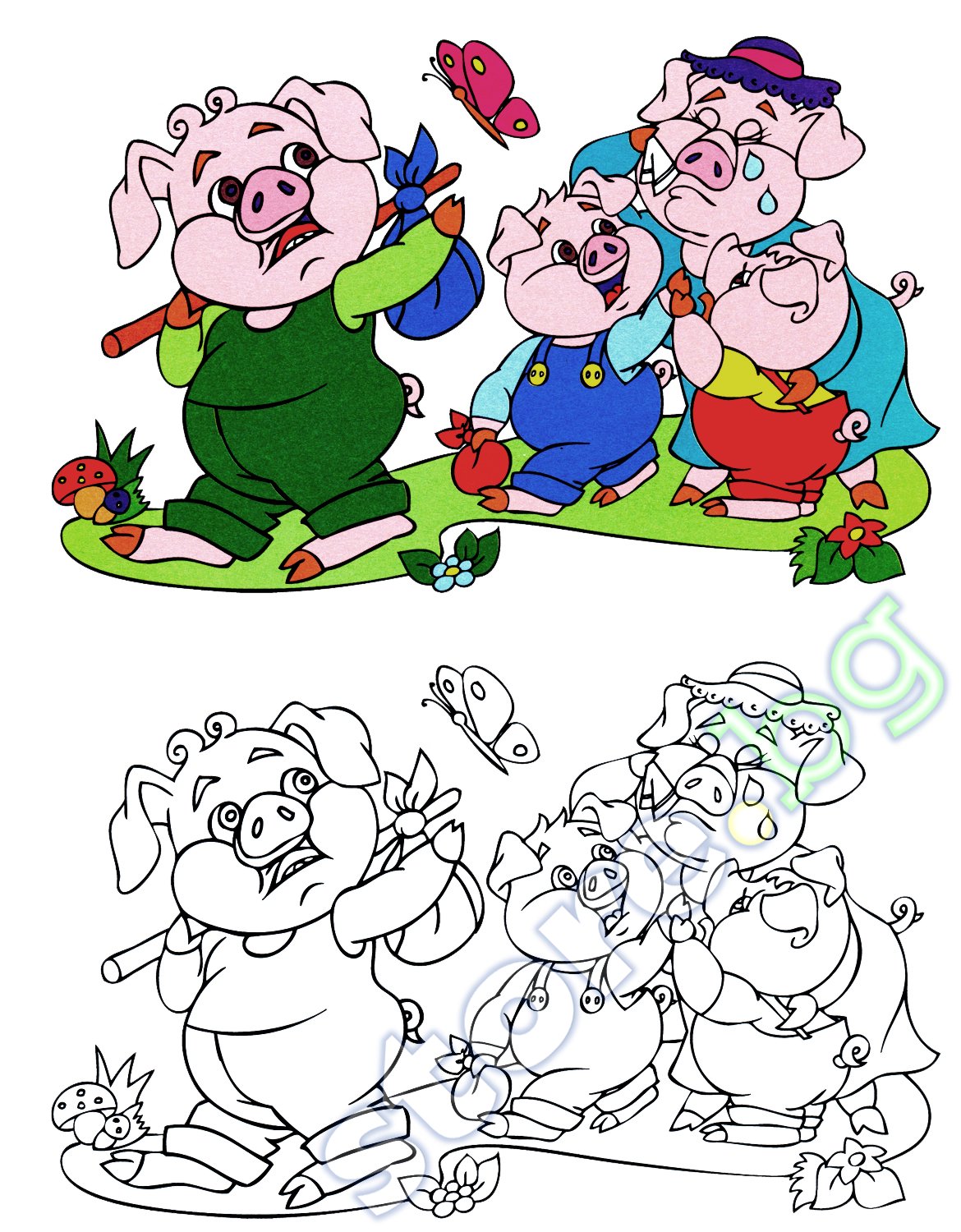 store.bg - Книжка за оцветяване: Трите прасенца - книга